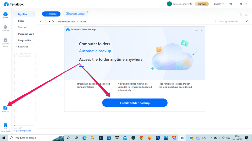 TeraBox on Windows: How to Backup and Sync