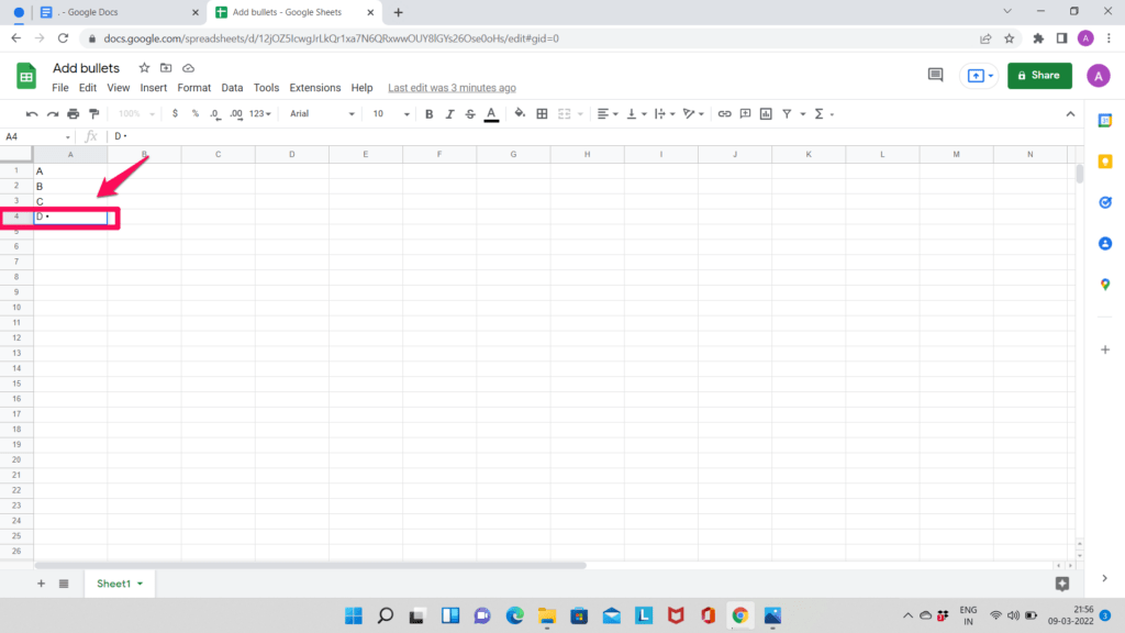 How to Add Custom Bullets in Google Sheets?