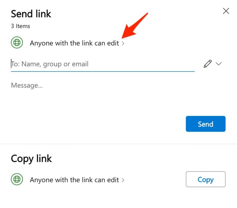 How to Create OneDrive Sharing Link on Web?