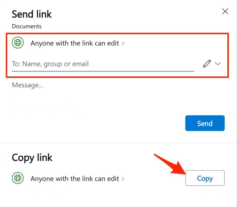 How to Create OneDrive Sharing Link on Web?