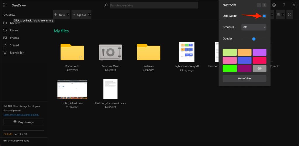 How to Enable Dark Mode on OneDrive Web in 2023?