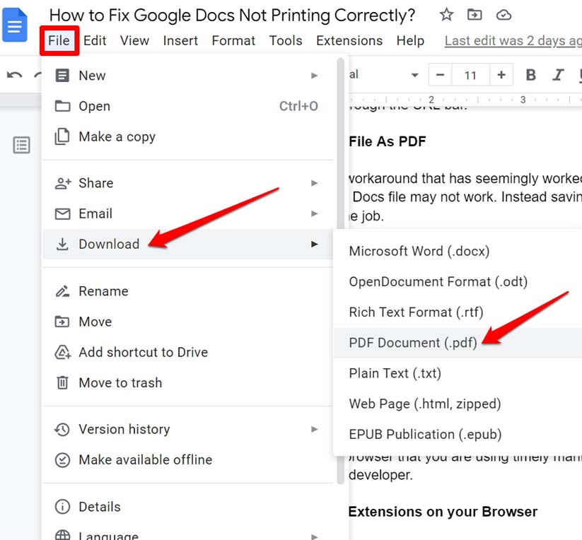How To Fix Google Docs Not Printing Correctly Google Drive Documents