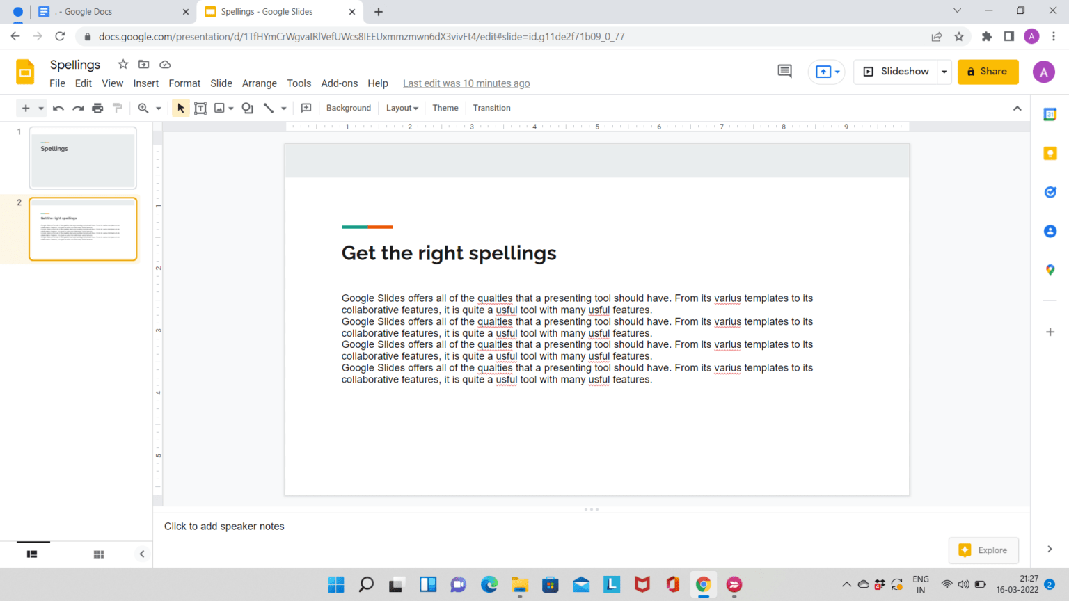 How to Use Spell Check in Google Slides?