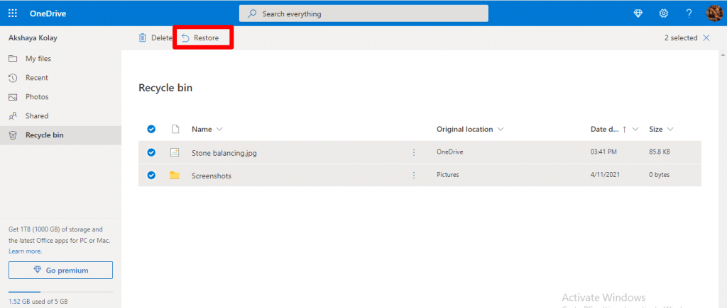 How to Recover Files Deleted from OneDrive Recycle Bin?