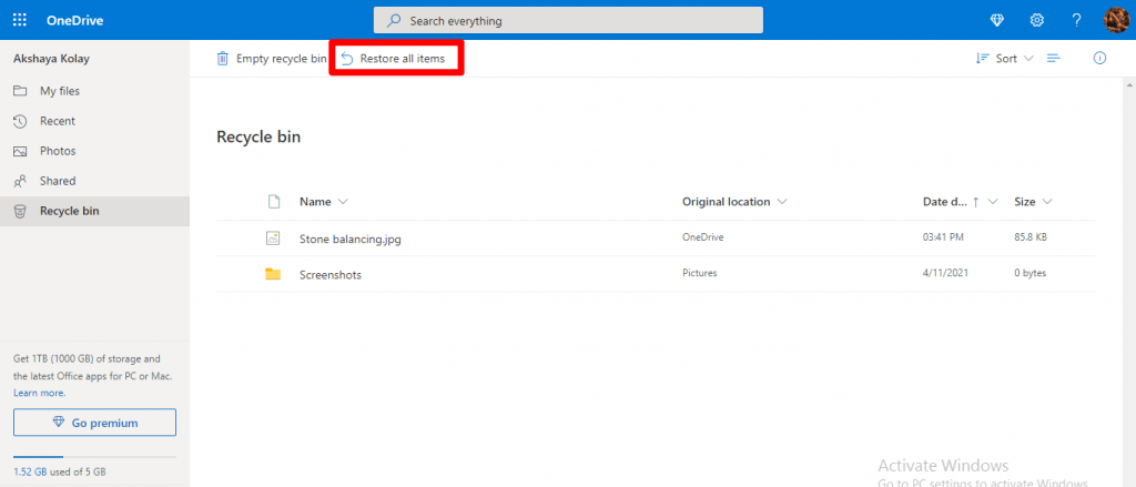 How to Recover Files Deleted from OneDrive Recycle Bin?