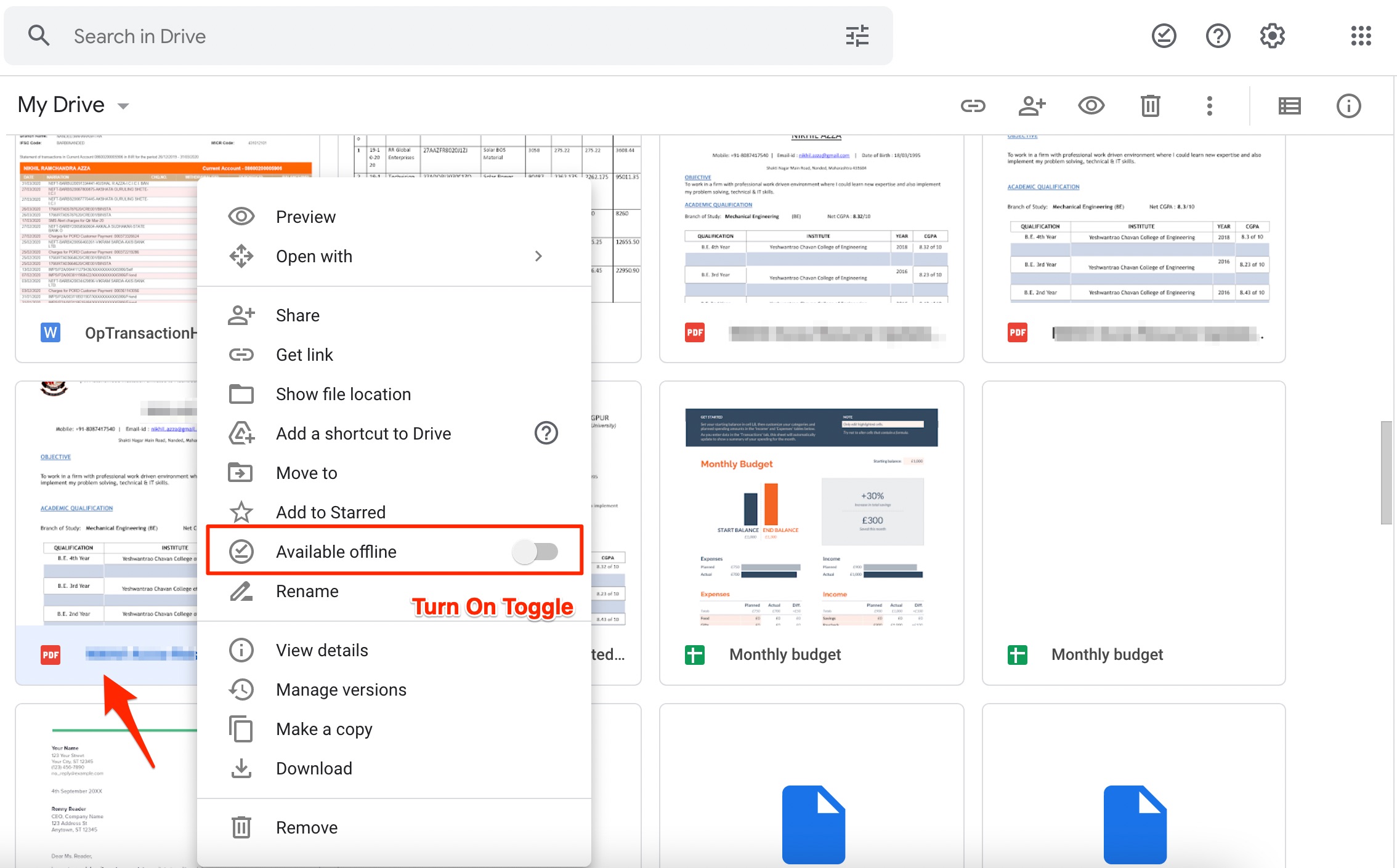 Google Drive Available Offline Option Missing Fixed 