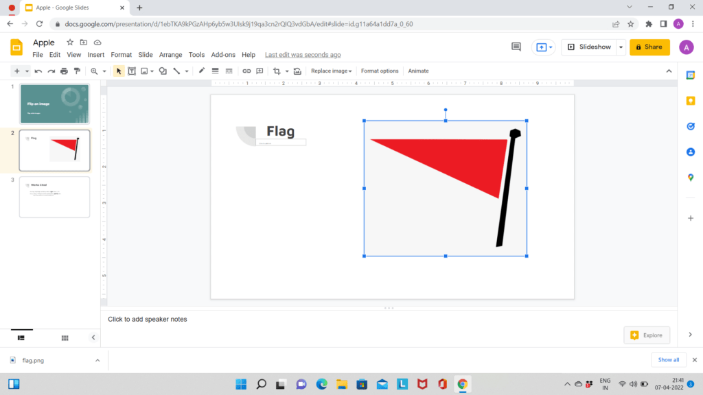 How to Flip Image in Google Slides?
