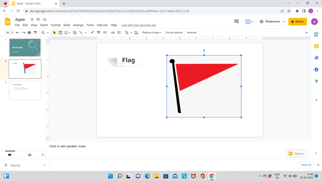 How to Flip Image in Google Slides?