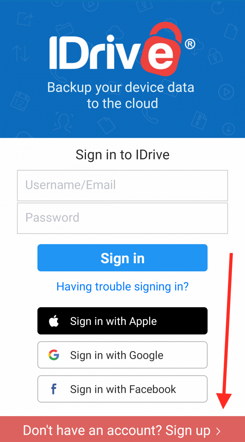 How to Create an IDrive Account on Android? - BytesBin