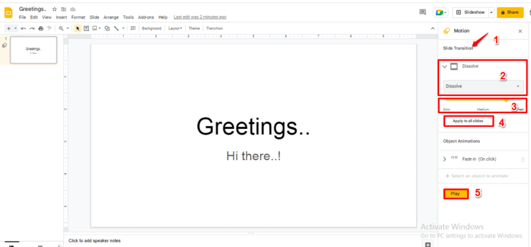 How to Add Animations and Transitions in Google Slides? - BytesBin