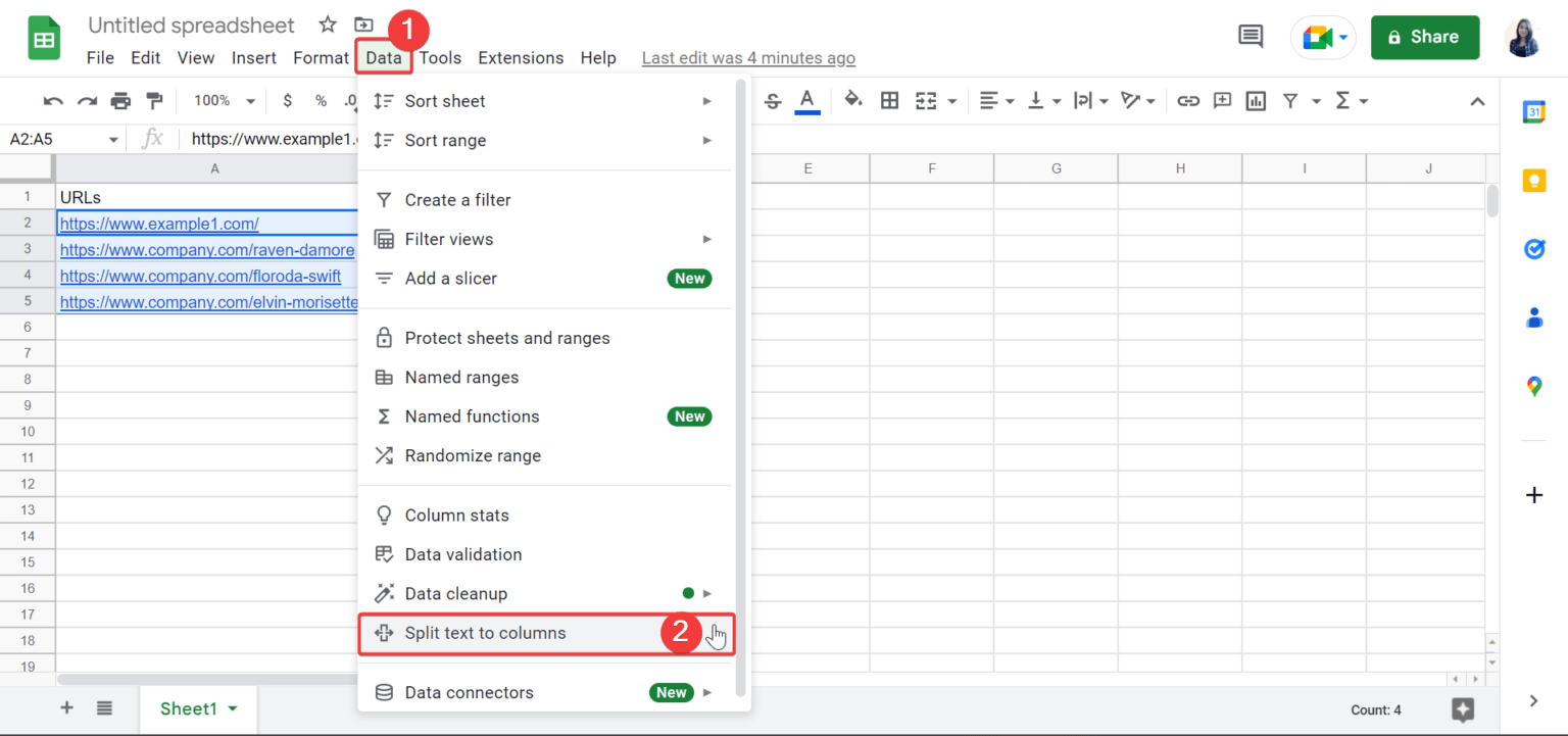 Split Text to Columns in Google Sheets: Split Data to Columns