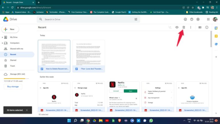How to Delete Recent Activity in Google Drive?