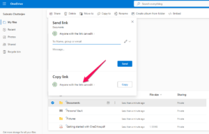 How to Create OneDrive Sharing Link on Web?